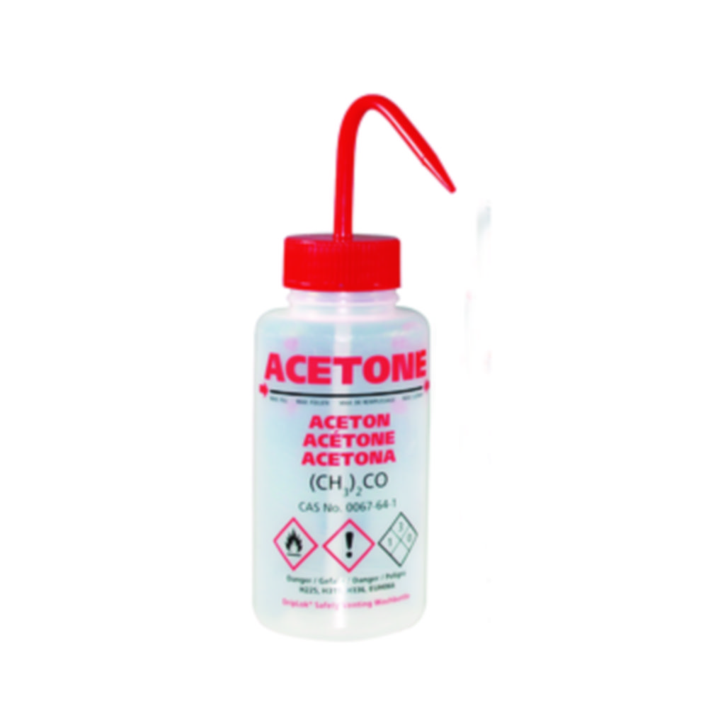 Spuitfles 500 ml, LDPE, Aceton rode dop ES/FR/DE/UK | 41223491