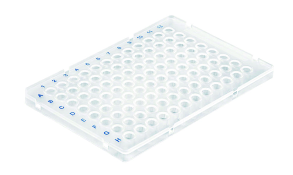 PCR-platen, gratis afdichtfolie, 96 well, PP, BIO-CERT, 1,15 ml, semi ...